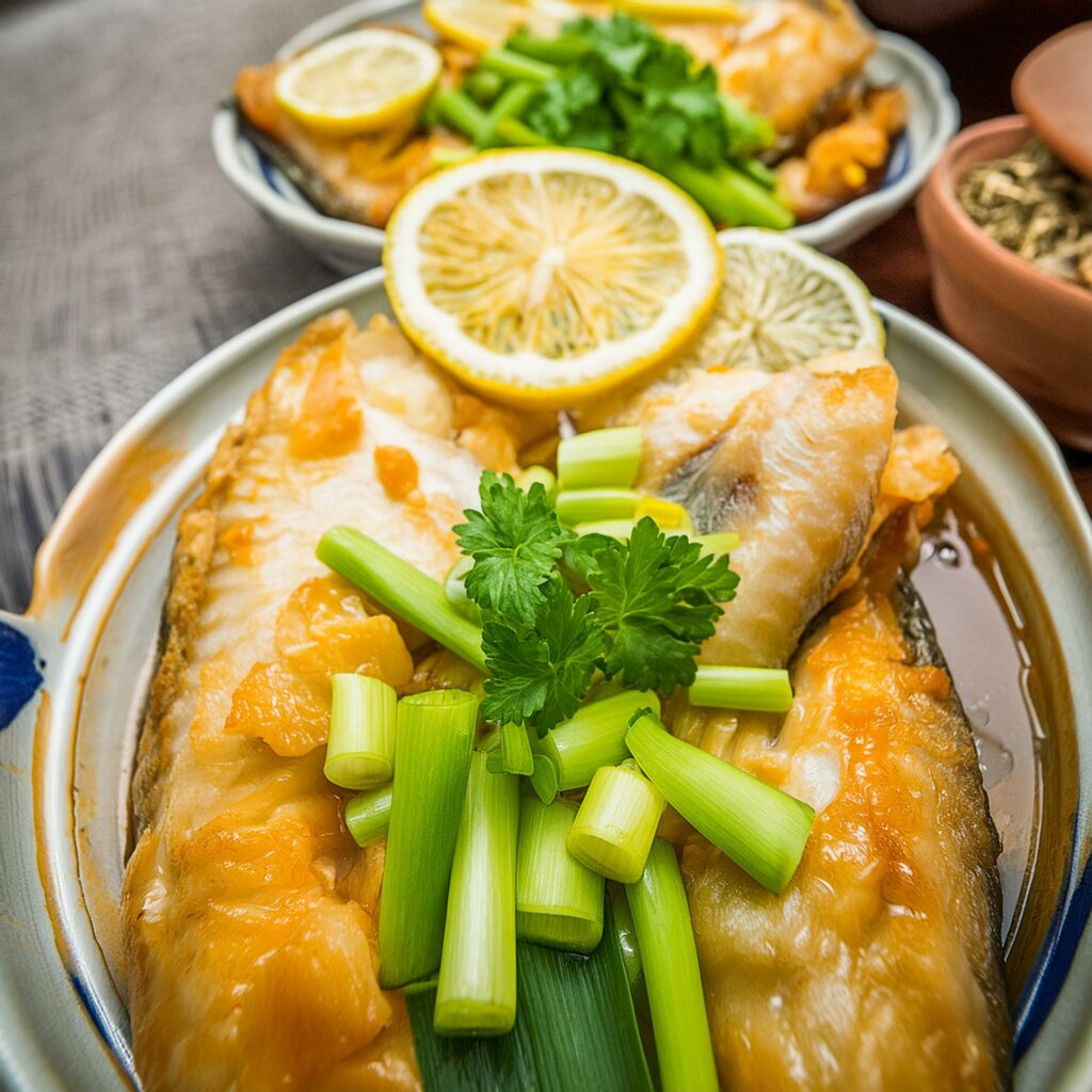 Hongkong-Fisch mit Lauch